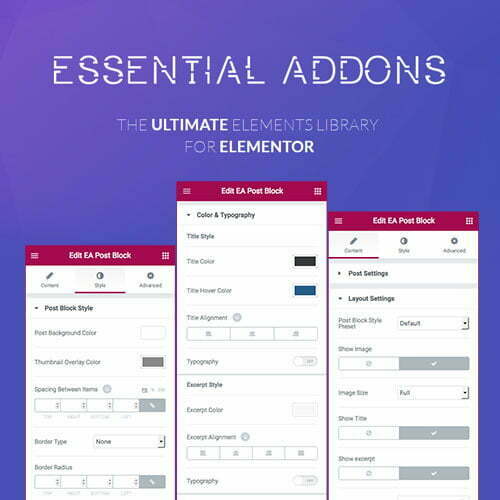 Essential Addons for Elementor – Pro - Theme Plugin WordPres 77K